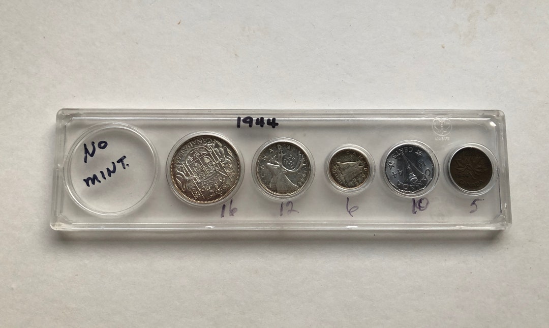 Vintage 1944 Canadian 80% Silver Coin Set - Etsy