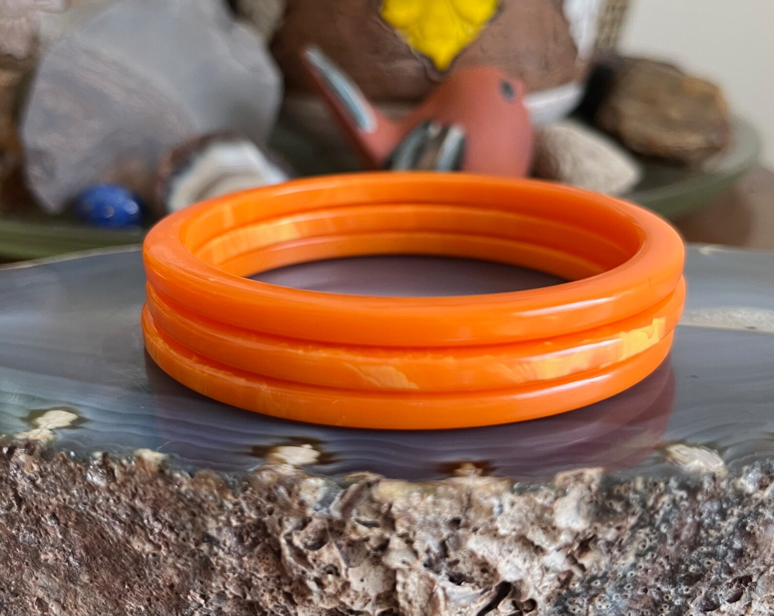 CHOICE Shades of Orange Yellow Bakelite Stacking Bangle Bracelets - Etsy
