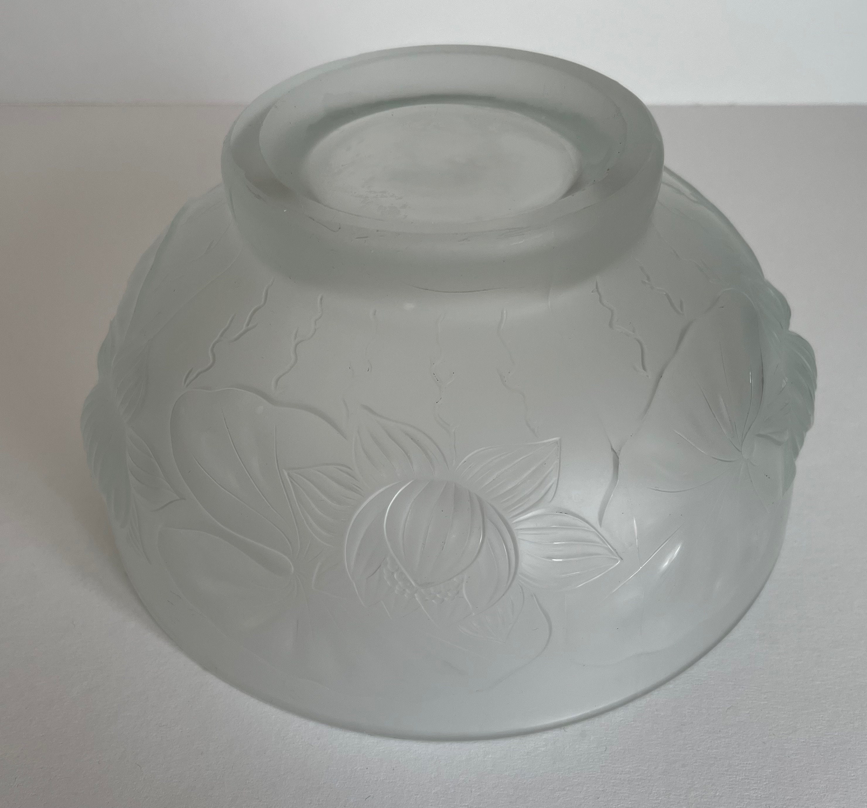 Vintage Art Deco 1930s Barolac Satin Glass Water Lilies Centerpiece ...