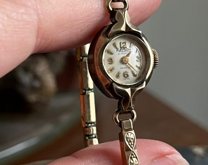Dainty Vintage Mid Century Kayson 21 Jewel Ladies Wrist Watch Working ...