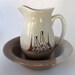 Vintage Quebec Studio Ceramic Pottery Basin and Pitcher Jug Depicting ...