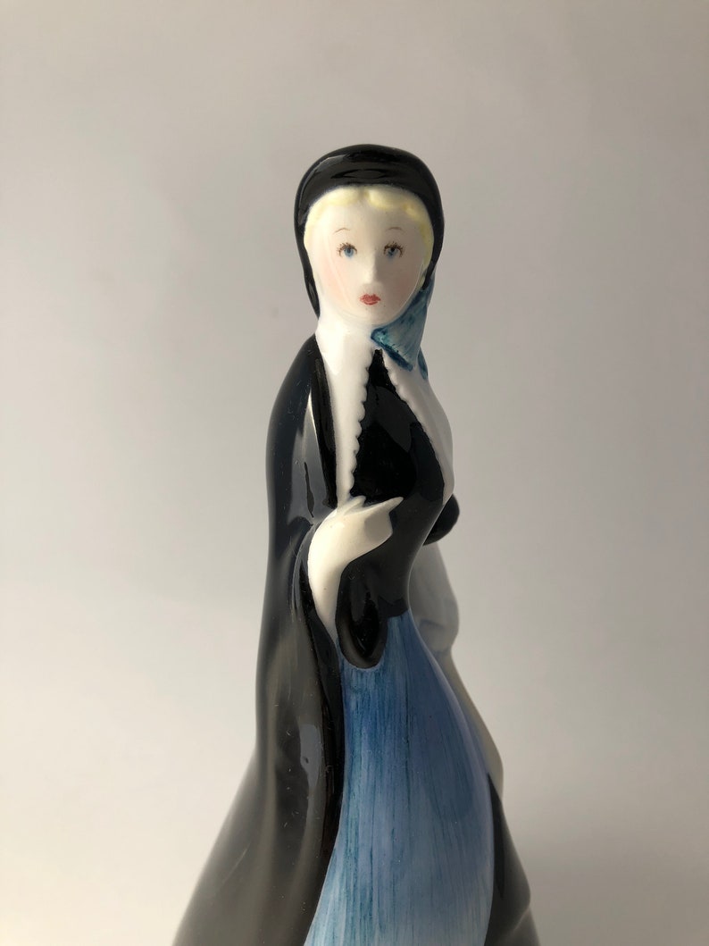 C1930 Lenci Torino Italian Ceramic Figurine Lady in Blue Black - Etsy