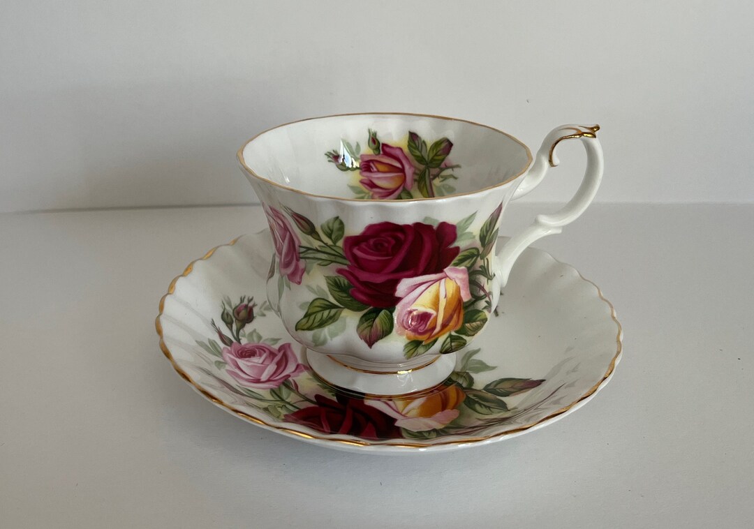 Vintage Royal Albert Bone China Kings Ransom Roses Cup and Saucer - Etsy