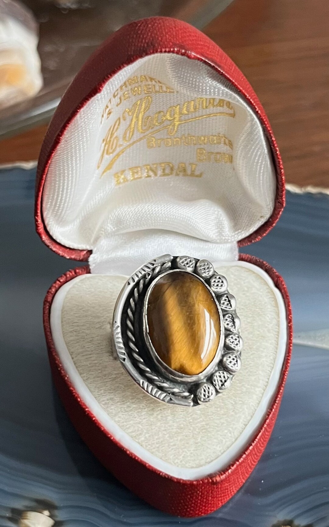 Vintage Sterling Silver Tigers Eye Southwestern Navajo Style Squash ...