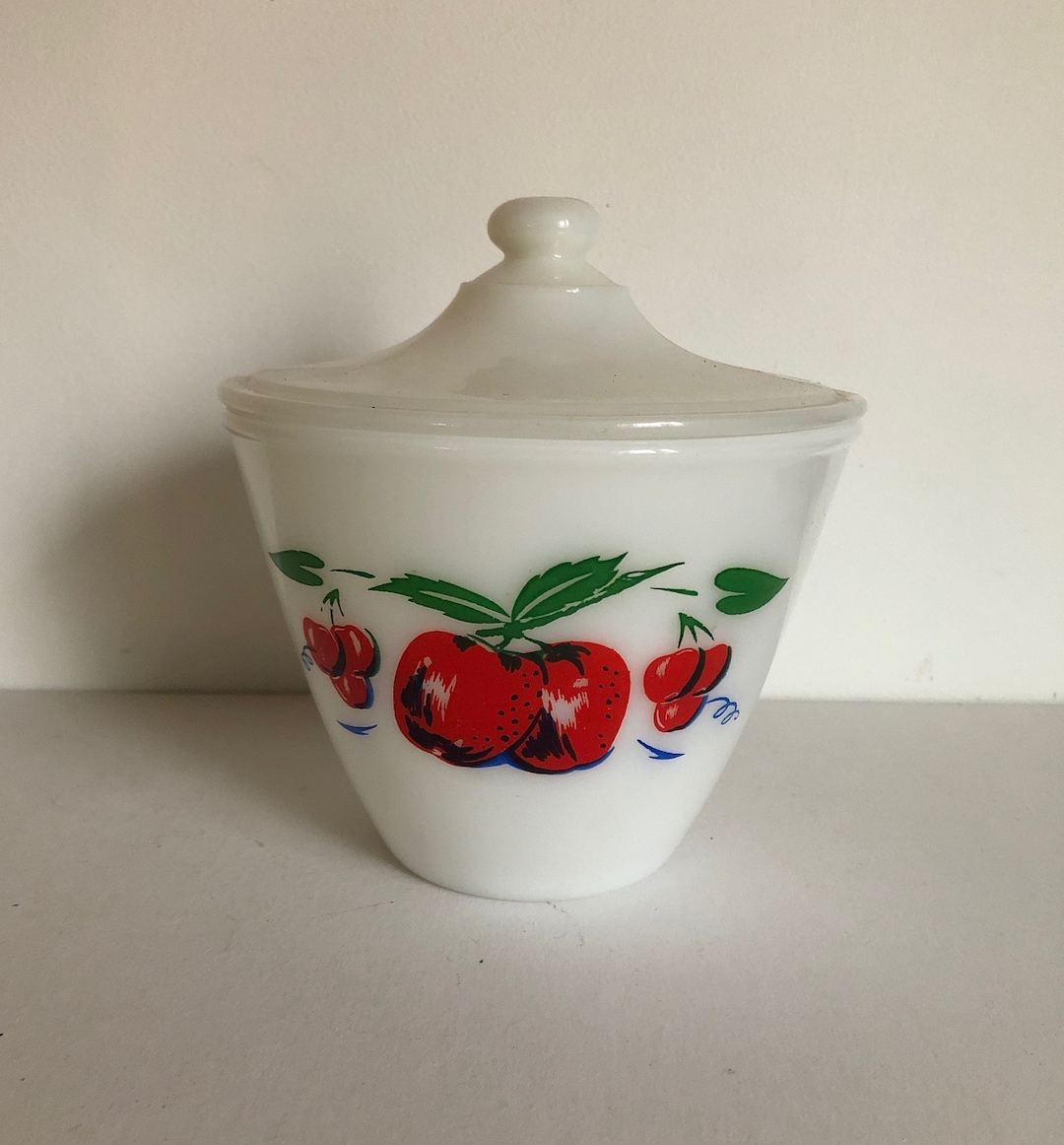 Vintage Fire King Apples Grease Jar - Etsy