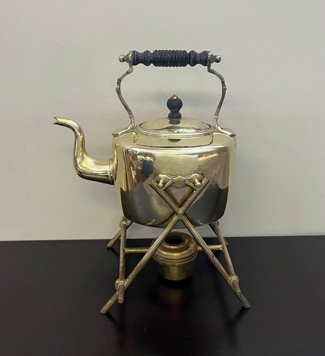Antique Victorian William Soutter & Sons Brass Tea Kettle on Warming ...