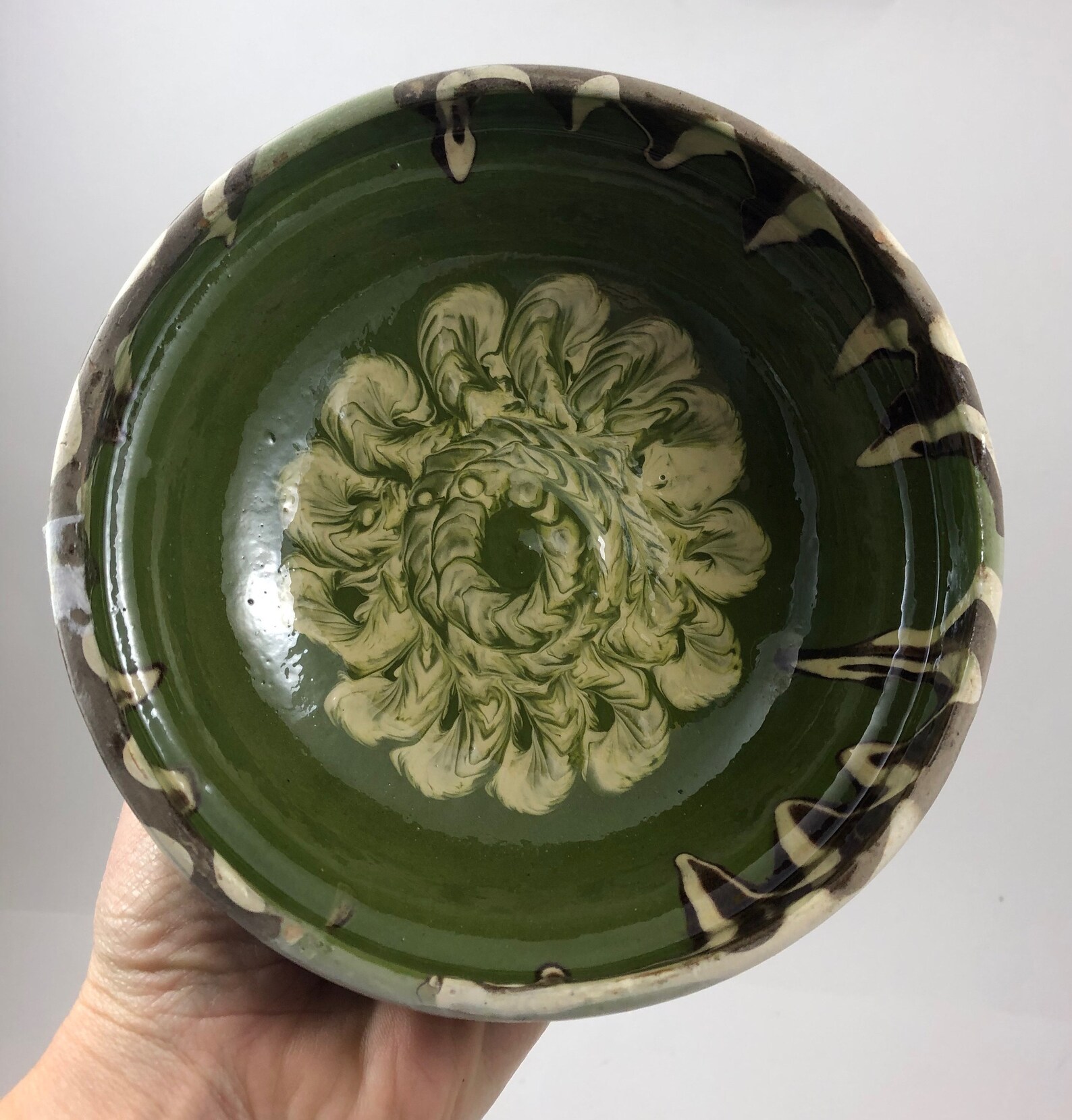 19th Century Antique Pottery Earthenware Mochaware Earthworm | Etsy