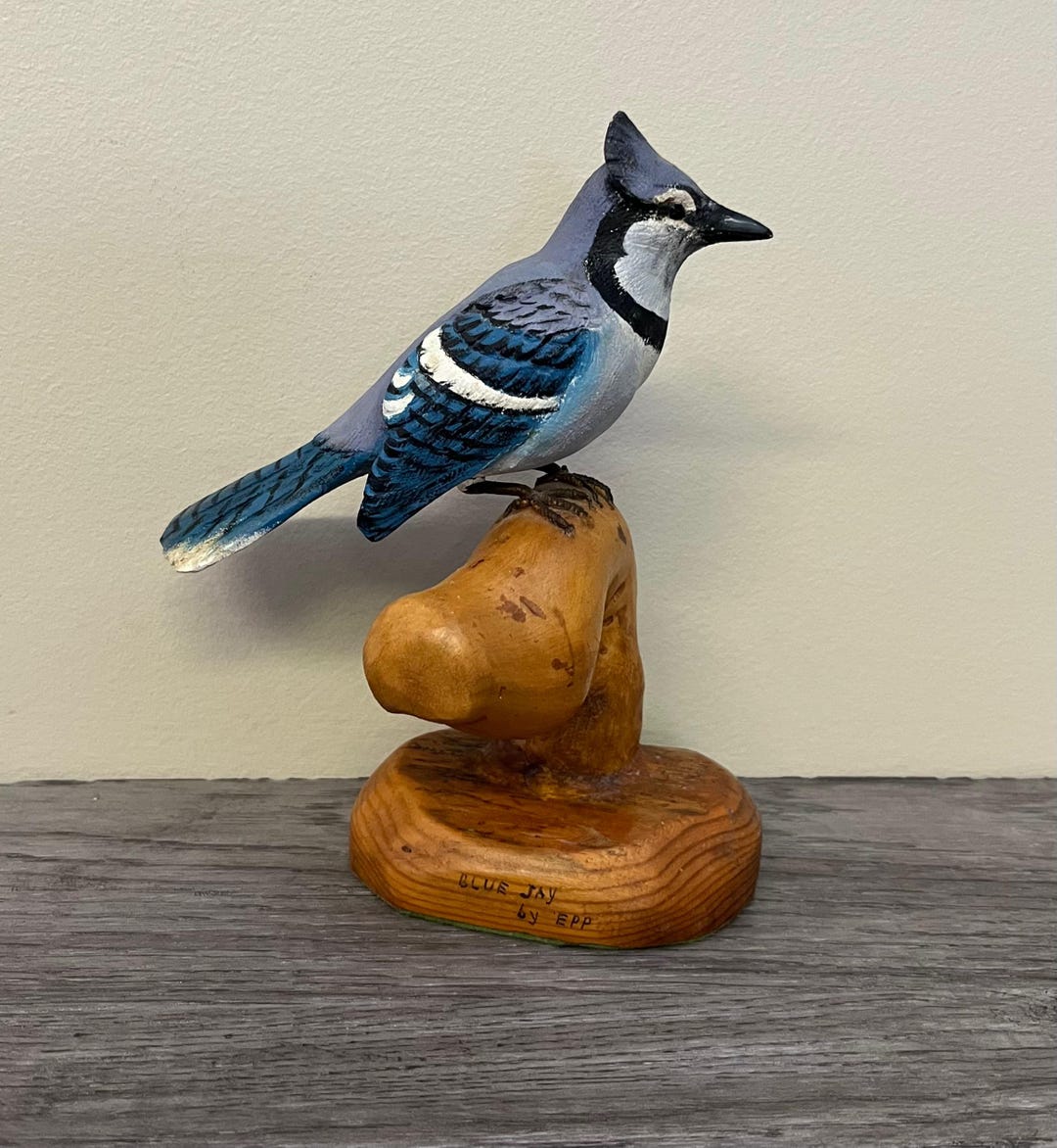 Vintage 1950s Canadian Folk Art David Dave Epp Wood Carving Figurine ...