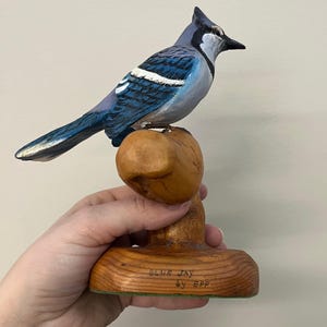 Vintage 1950s Canadian Folk Art David Dave Epp Wood Carving Figurine ...