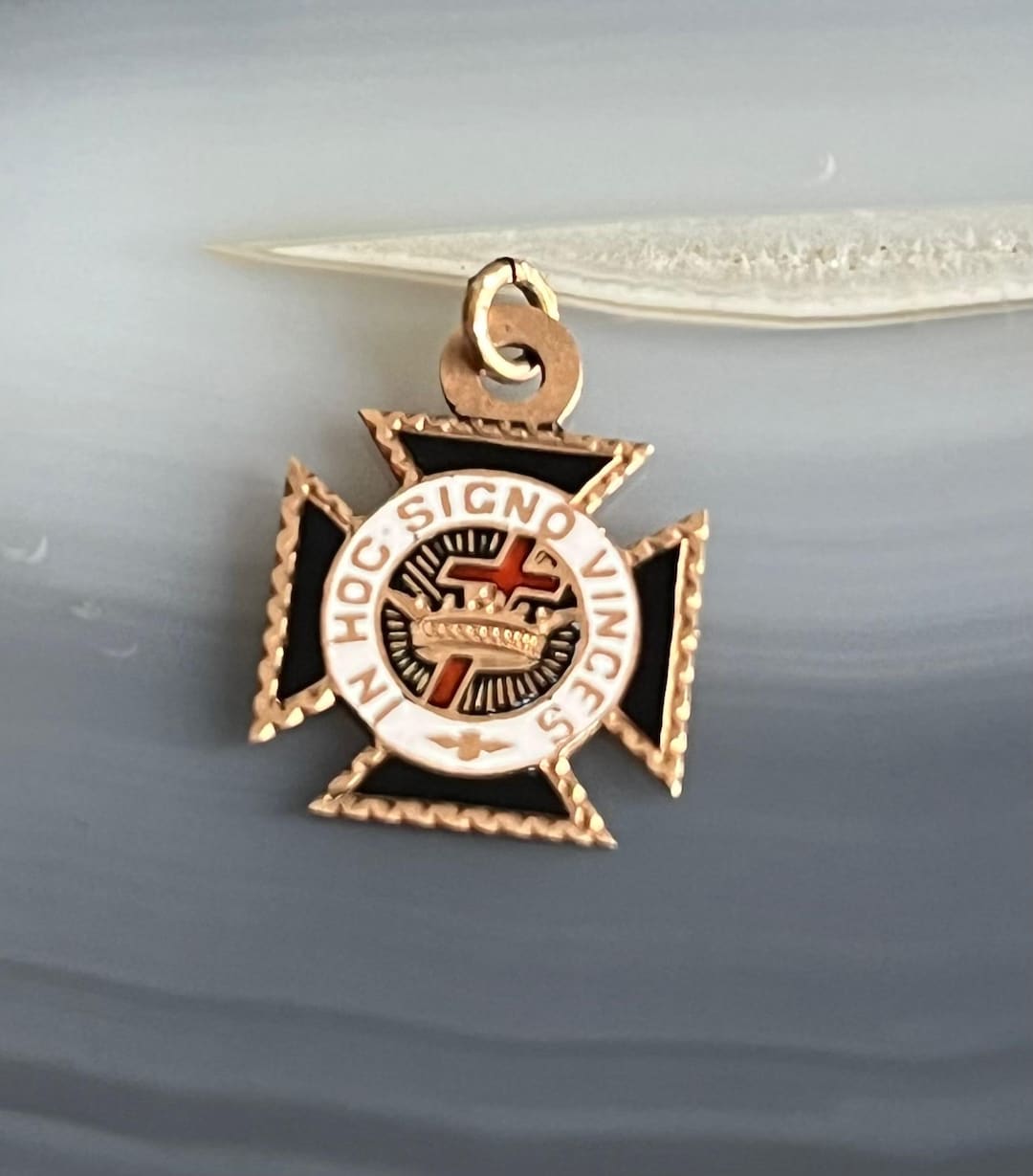 Vintage 10K Gold Enamel Masonic Knights Templar Pendant Charm Fob - Etsy