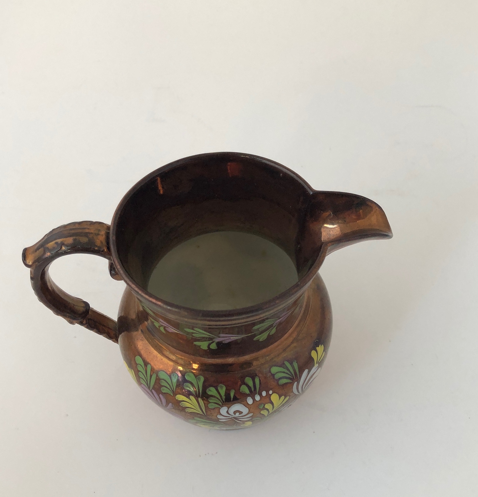 Antique Victorian Copper Luster Lustre Floral Enamelled Milk - Etsy