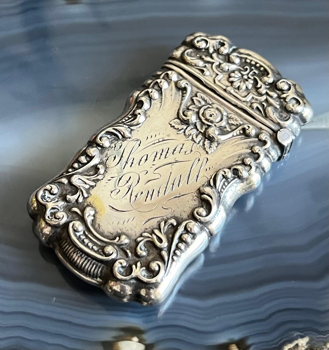 Antique Sterling Silver Repousse Match Box Safe - Etsy