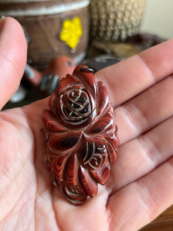 Rare Vintage Japanese Camo Bakelite Red Iro Urushi Ca… - Gem