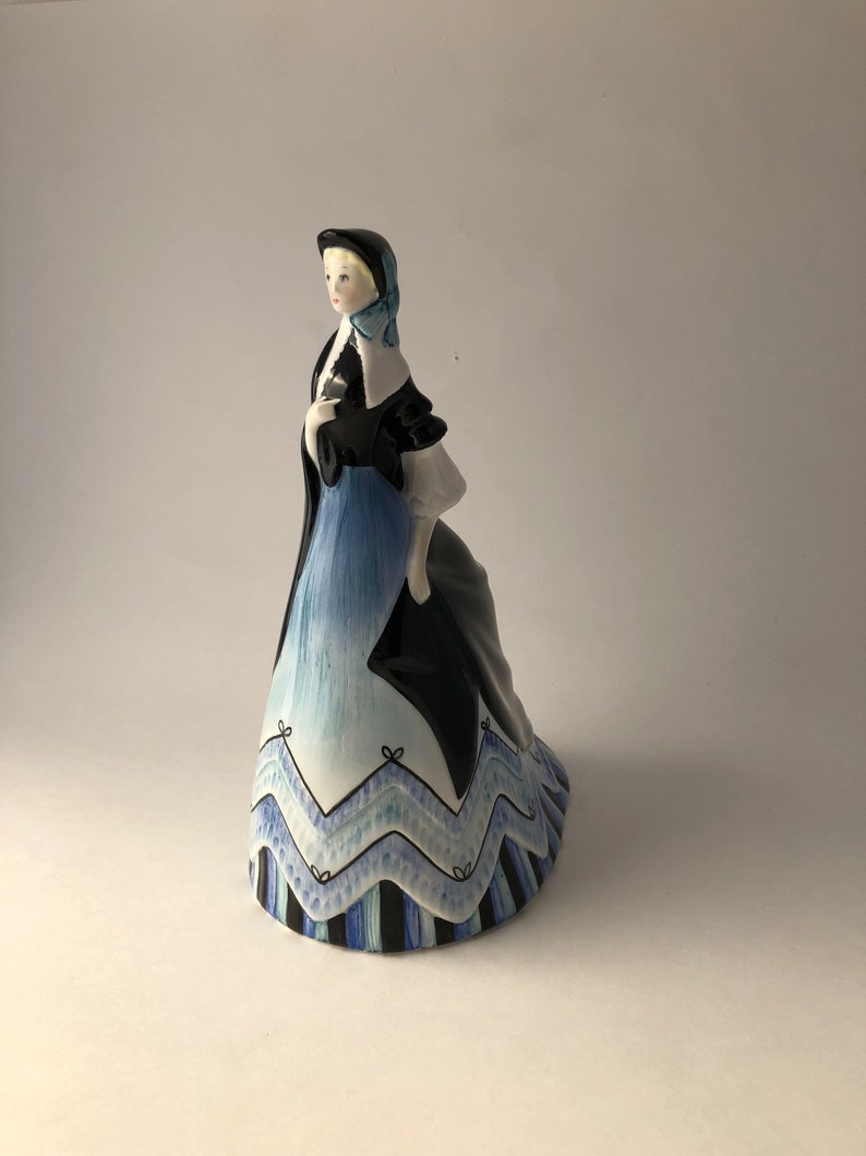 C1930 Lenci Torino Italian Ceramic Figurine Lady in Blue Black - Etsy
