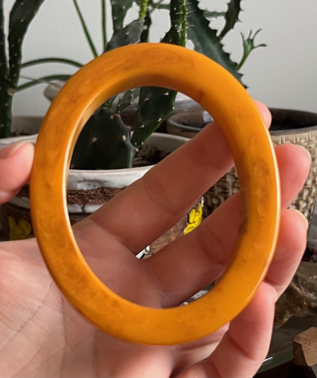 Vintage Bakelite Chunky Oval Orange Marbled Bangle Bracelet - Etsy