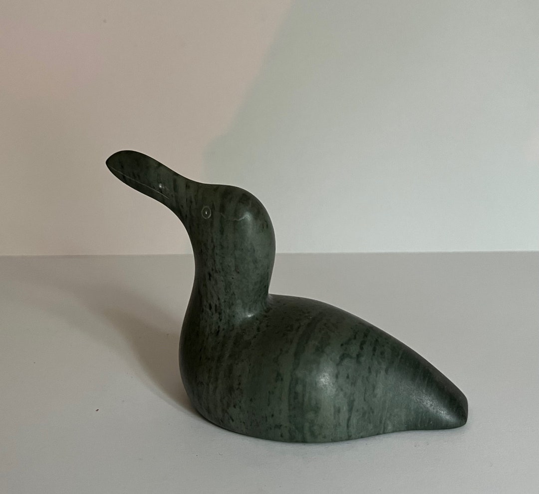 Vintage Soapstone Canadian Inuit Eskimo Art Carving Sea Bird Johnny ...