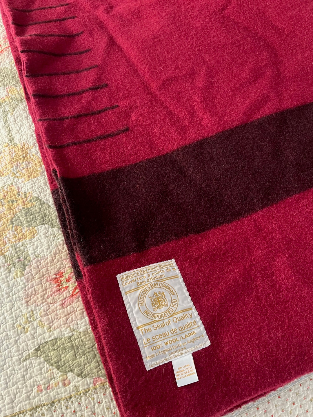 Huge King Sized 8 Point Hudson Bay Wild Cranberry Wool Point Blanket - Etsy