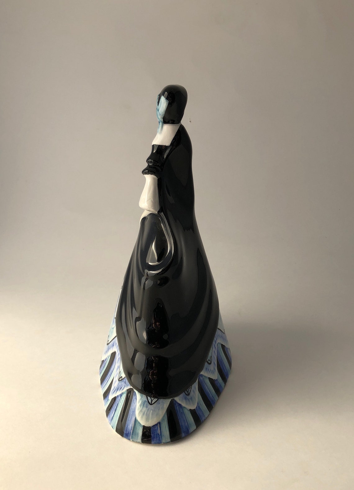 C1930 Lenci Torino Italian Ceramic Figurine Lady in Blue Black - Etsy