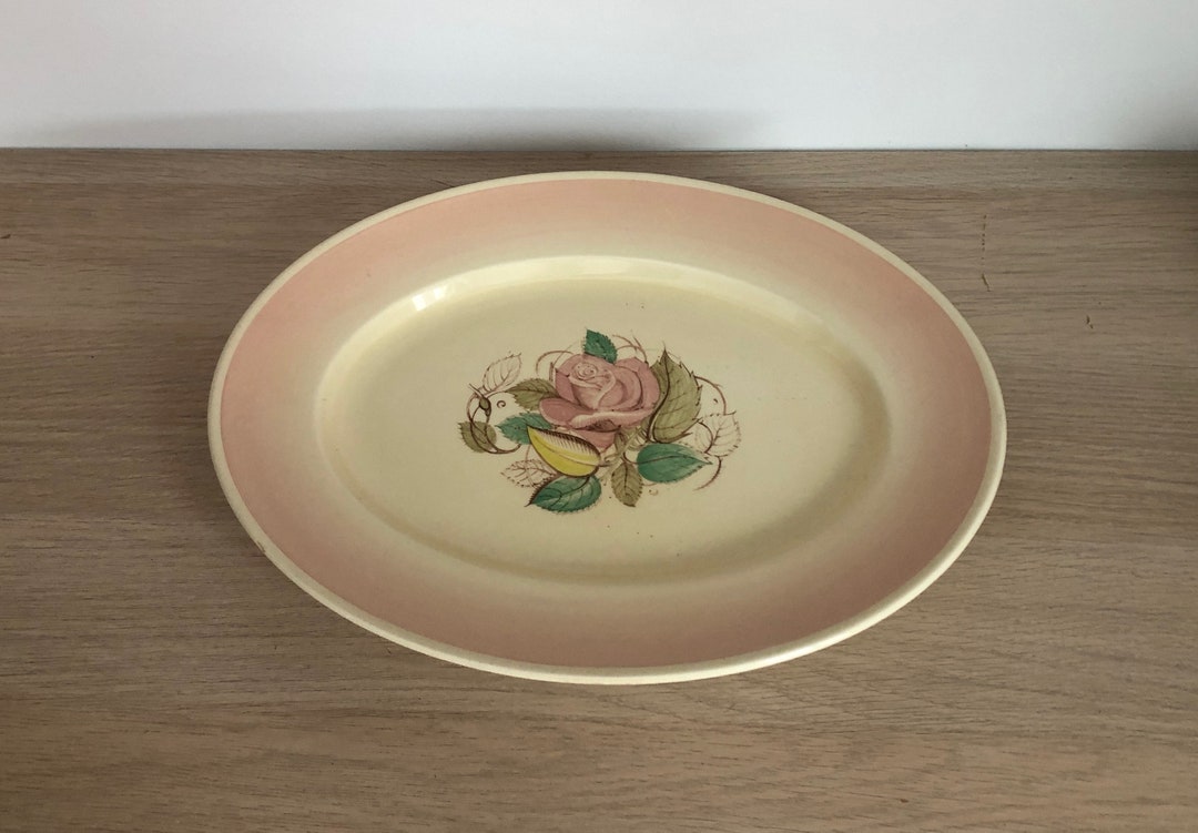 Large 14 Inch Susie Cooper Pink Patricia Rose Oval Serving Platter - Etsy