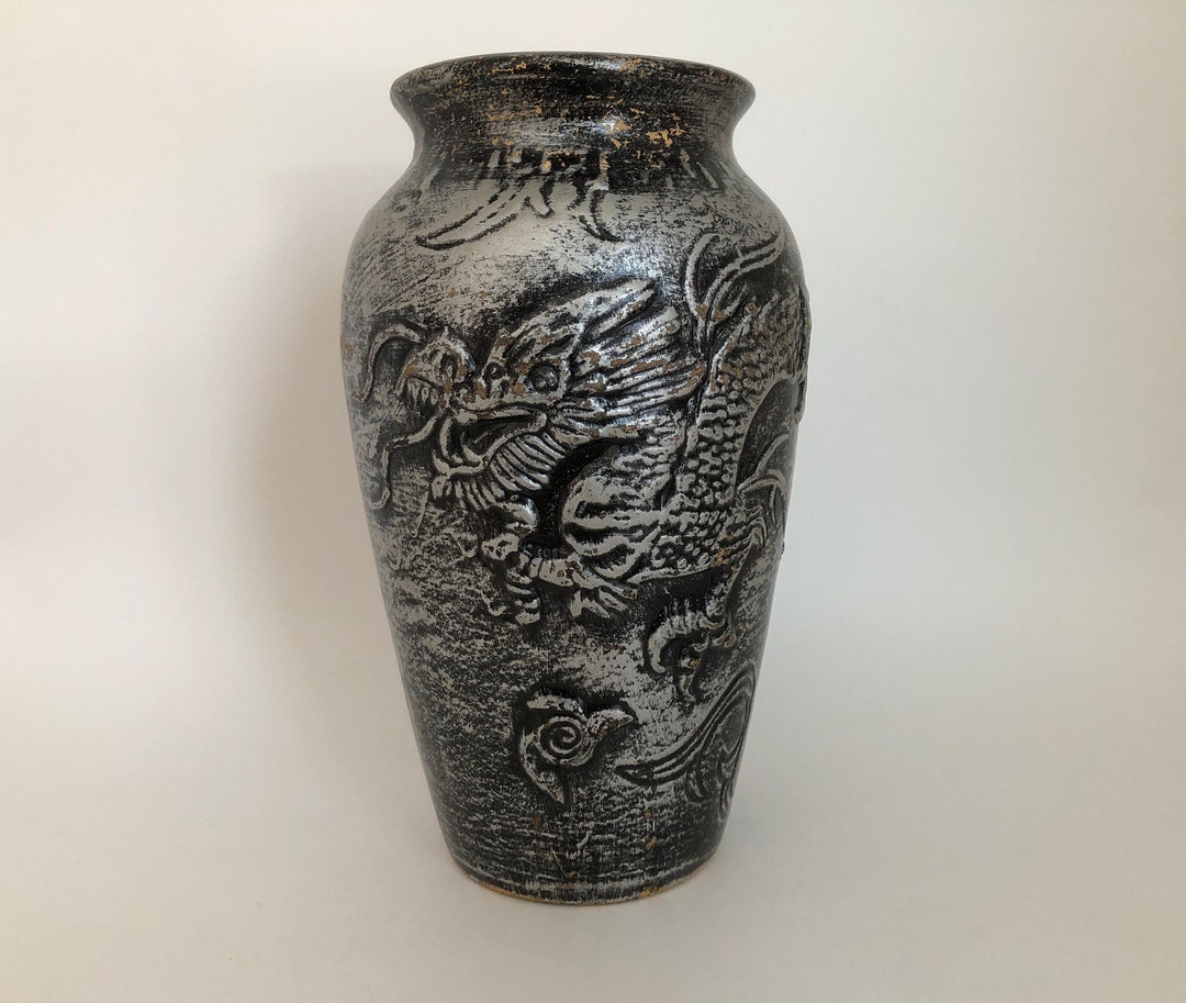 Vintage Medalta Potteries Alberta Canada Early Yellow Ware Vase With ...