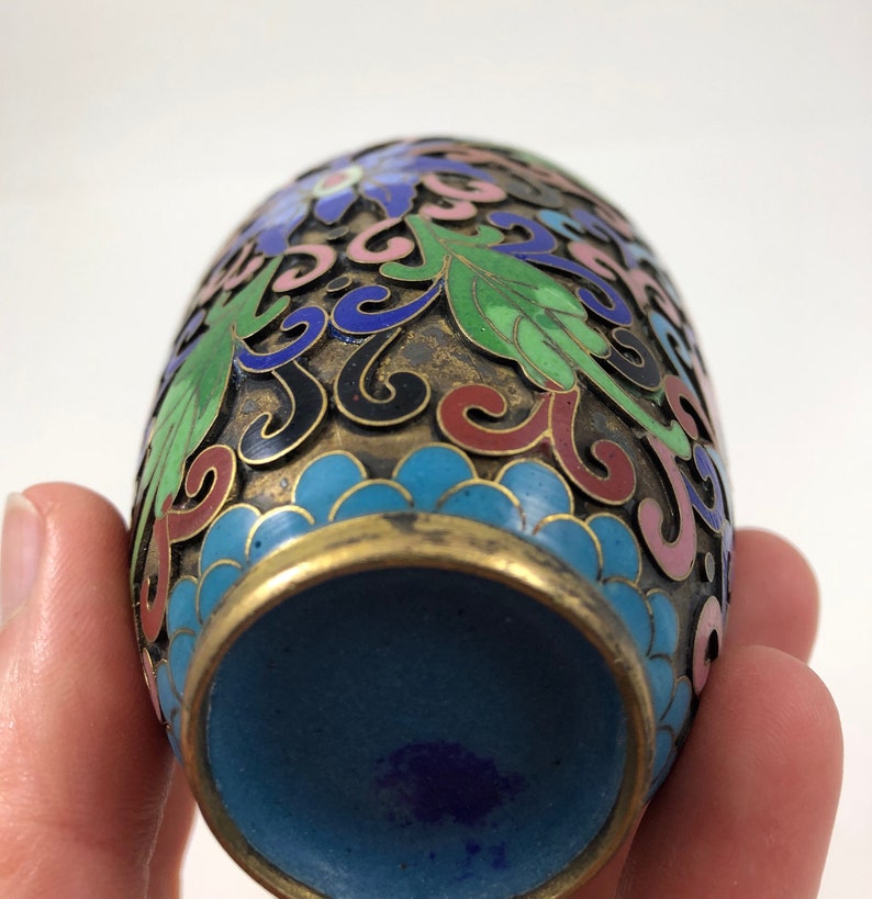 Vintage Asian Antique Chinese Jingfa Relief Carved Cloisonne Enamel ...