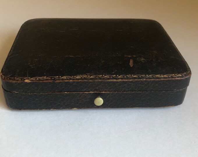 Antique DR Dingwall Pre Birks Tooled Leather Rectangular Push Button ...