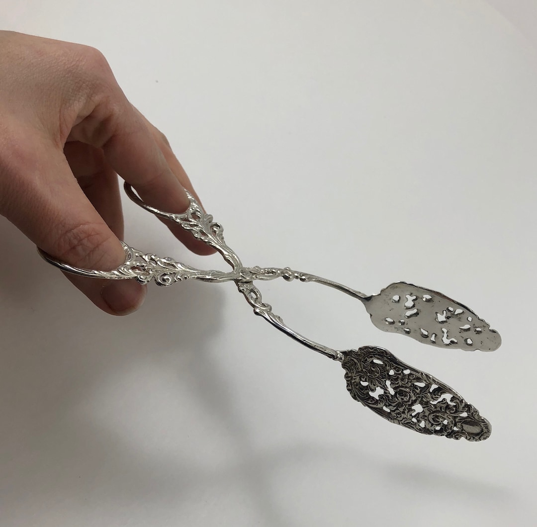 Vintage Antique Coppini Italian 800 Silver Ornate Pierced Tong Cake ...