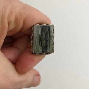 Vintage Large Boho Sterling Silver Zebra Agate Statement Ring - Etsy