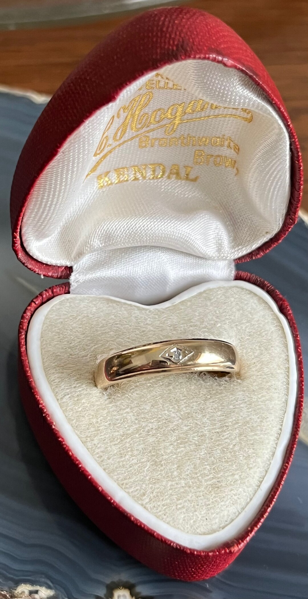 Vintage 10K Gold Art Deco Beaded Edge Gypsy Set Diamond Wedding ...