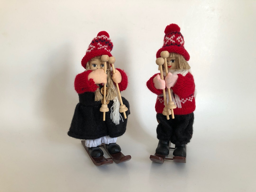 Vintage Nord Suvenir Norway Skiing Dolls Pair With Traditional ...