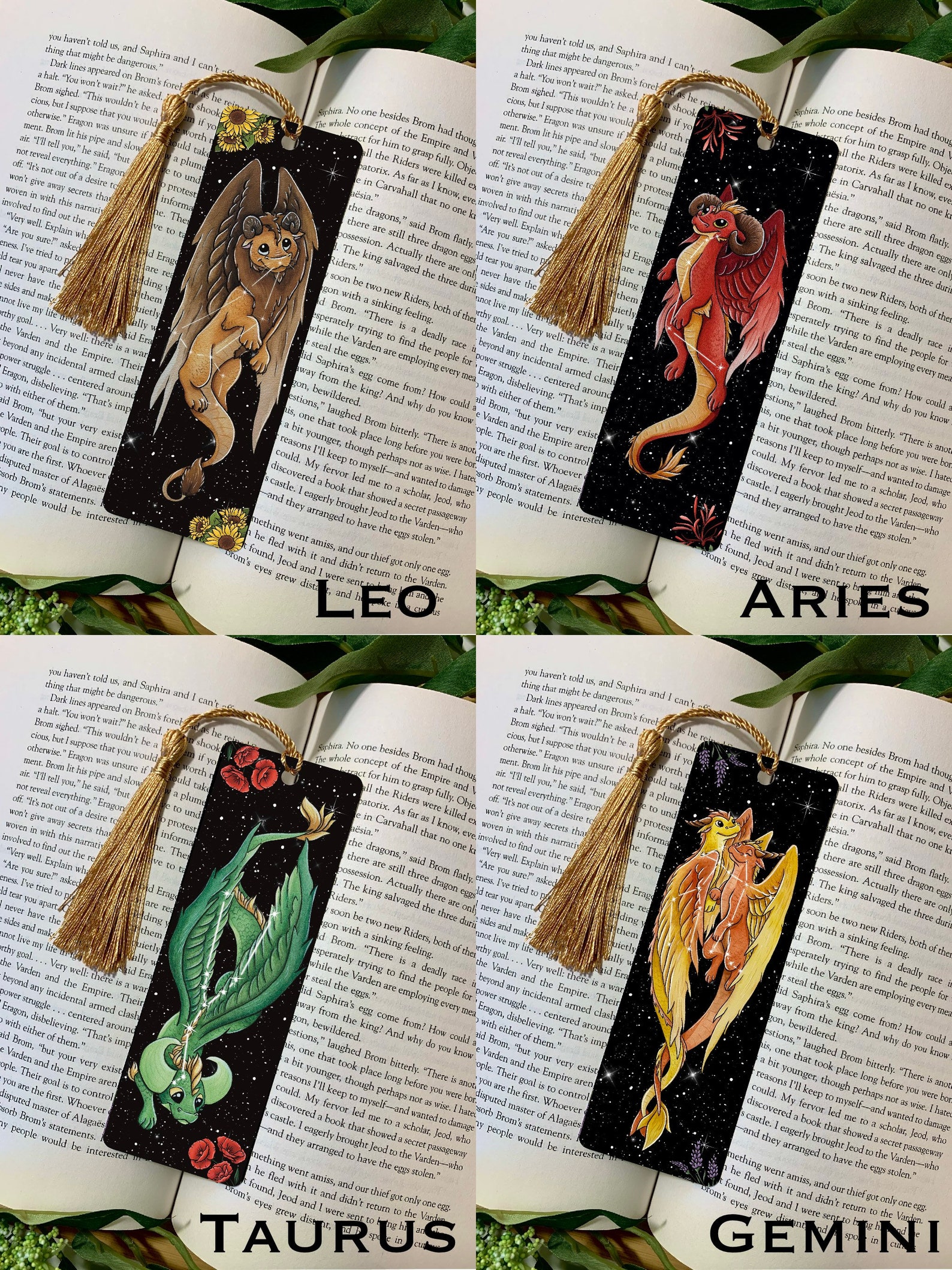 Zodiac Dragon Bookmarks Dragon Books Fantasy Books - Etsy