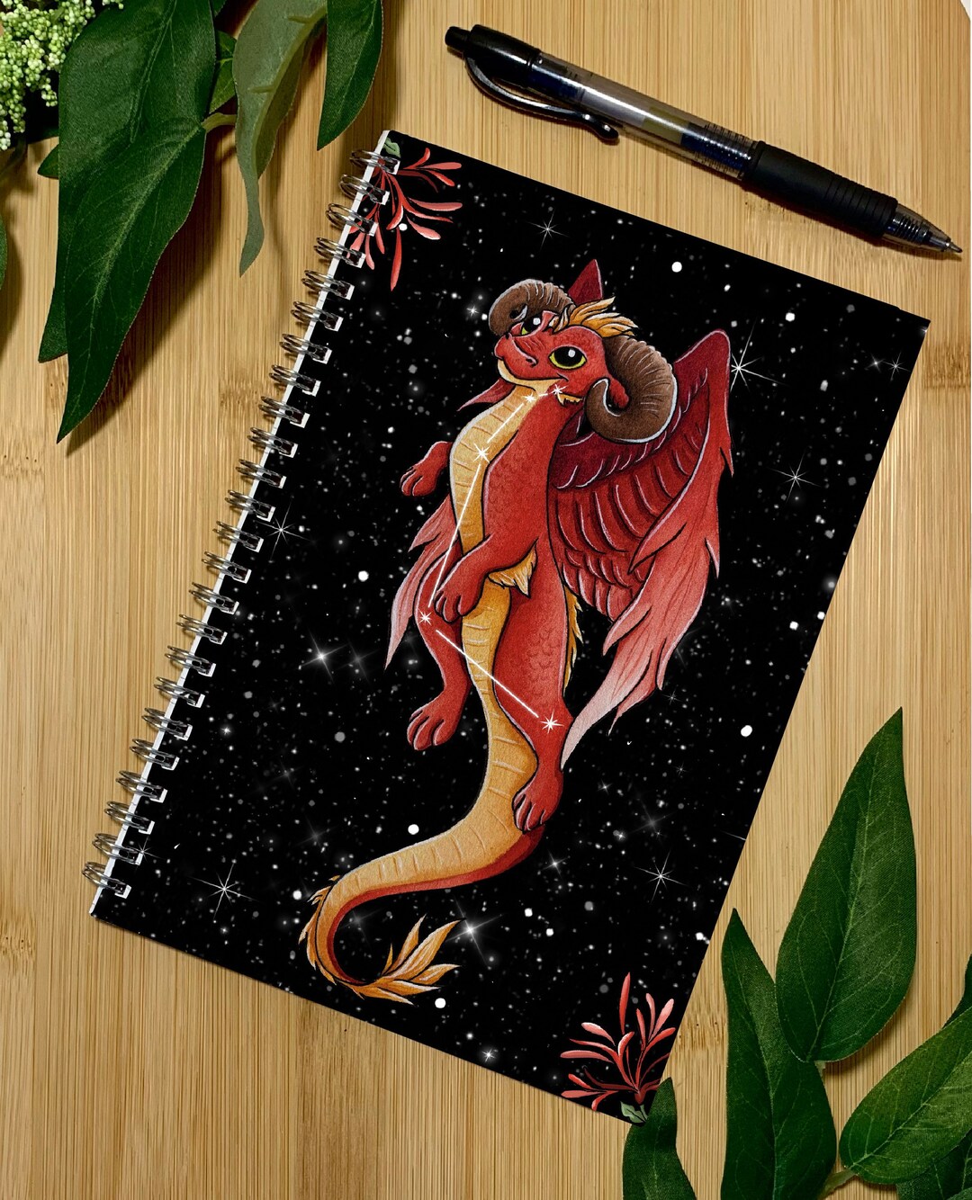 Aries Zodiac Dragon Notebook | Spiral Notebook | Fantasy Notebook ...