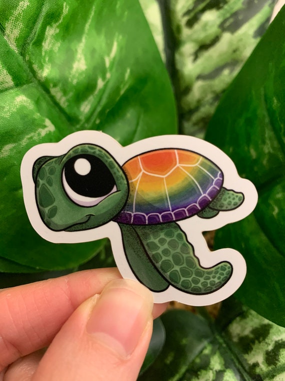 Turtle Sticker Rainbow Sticker Waterproof Sticker UV | Etsy