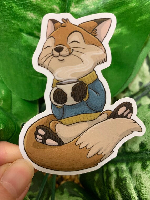 Foxy Brew Animal Sticker Waterproof Sticker UV Protected - Etsy