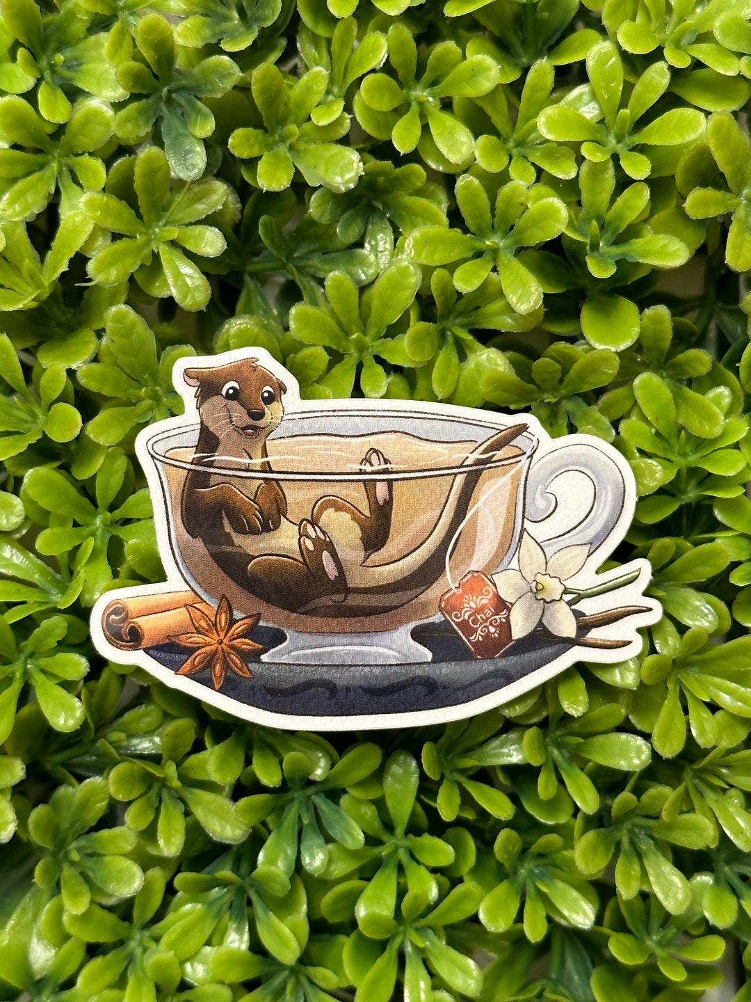 Tea Creatures: Otter Sticker | Animal Sticker | Waterproof Sticker | UV ...