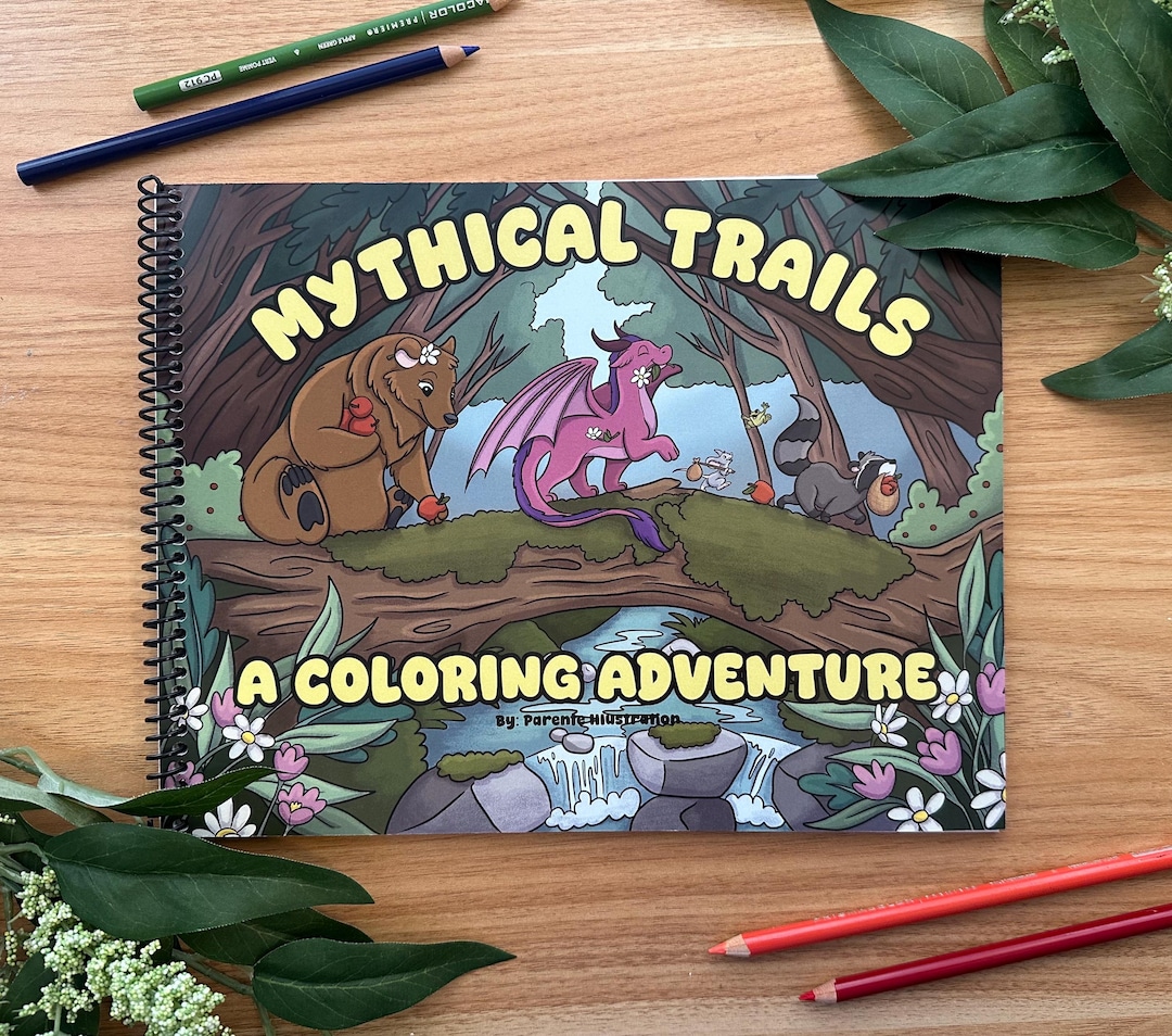 Mythical Trails: A Coloring Adventure Coloring Book | Fantasy Coloring ...