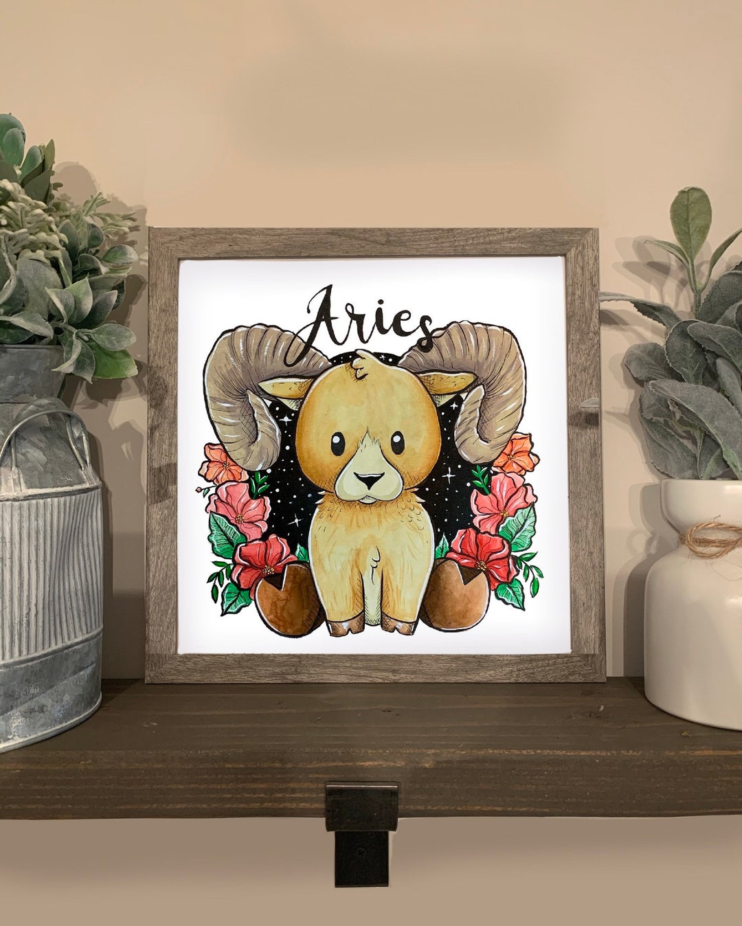 Cute Aries Print | Zodiac Sign Print| Zodiac | Aries Print | Aries Ram ...