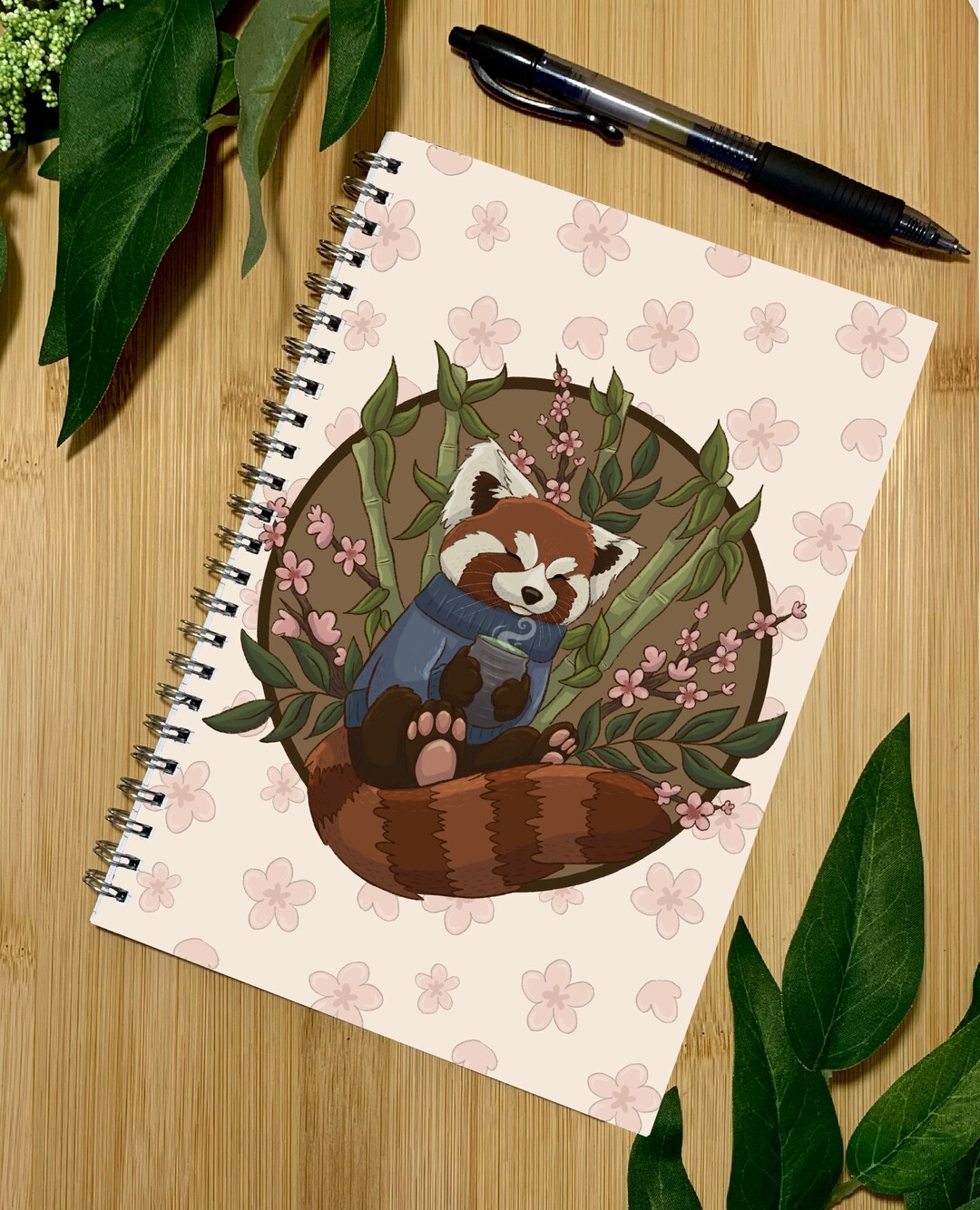 So Matcha Cuteness Notebook Spiral Notebook Red Panda - Etsy