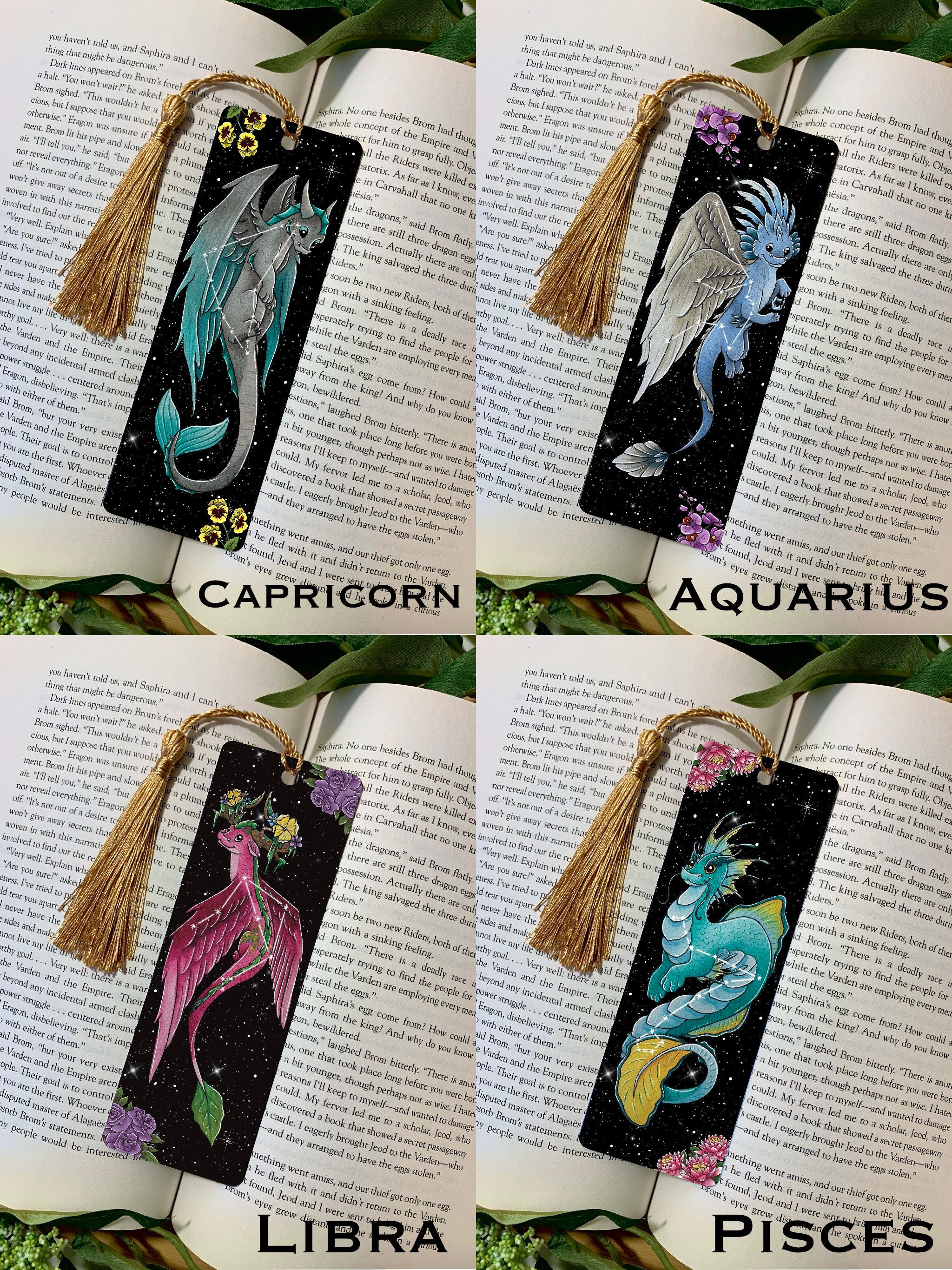 Zodiac Dragon Bookmarks Dragon Books Fantasy Books - Etsy