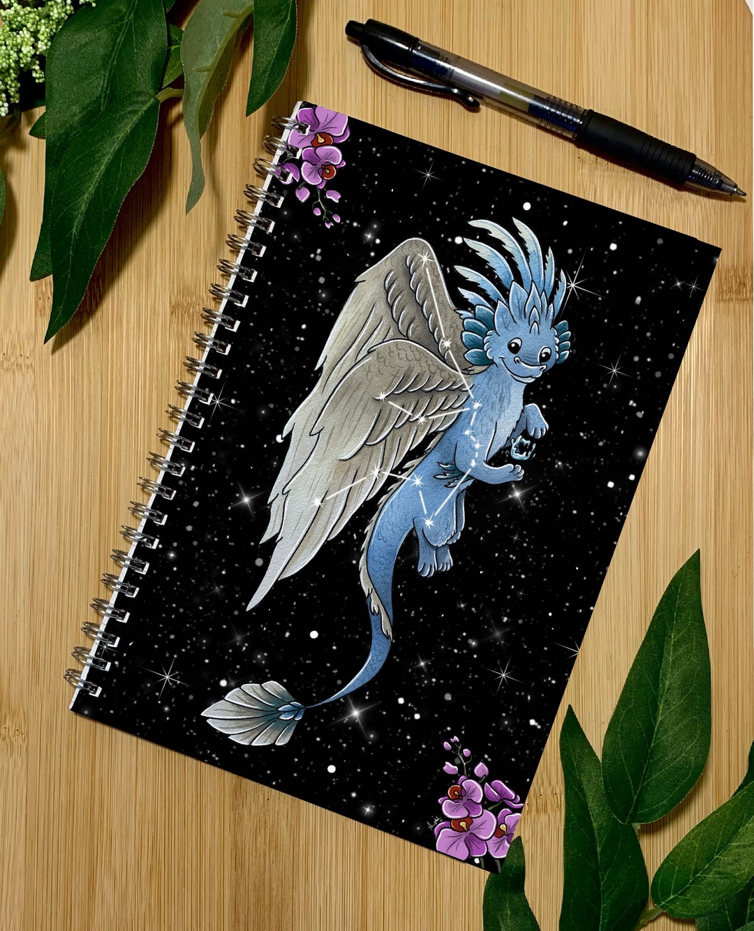 Aquarius Zodiac Dragon Notebook | Spiral Notebook | Fantasy Notebook ...
