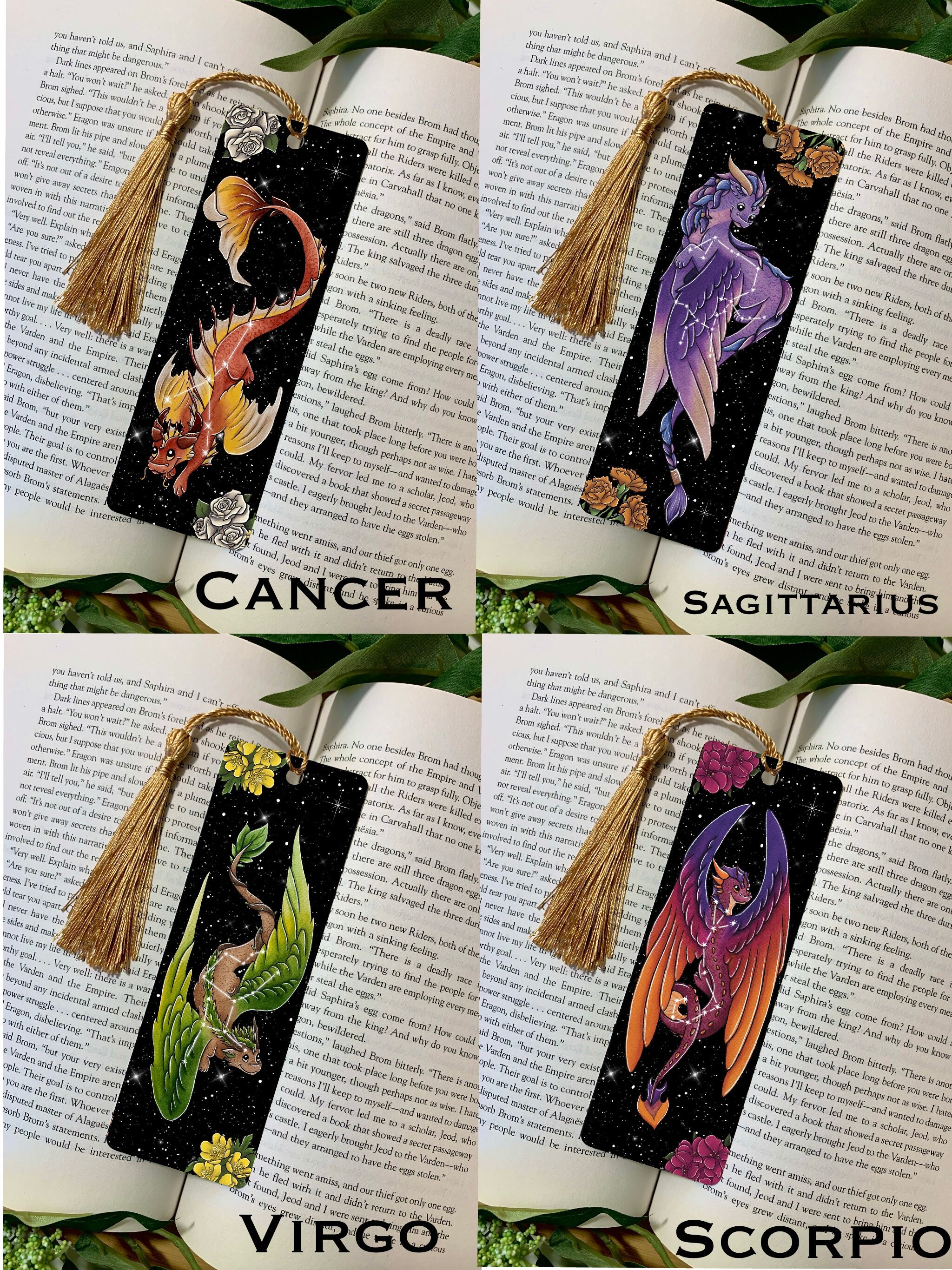 Zodiac Dragon Bookmarks Dragon Books Fantasy Books - Etsy