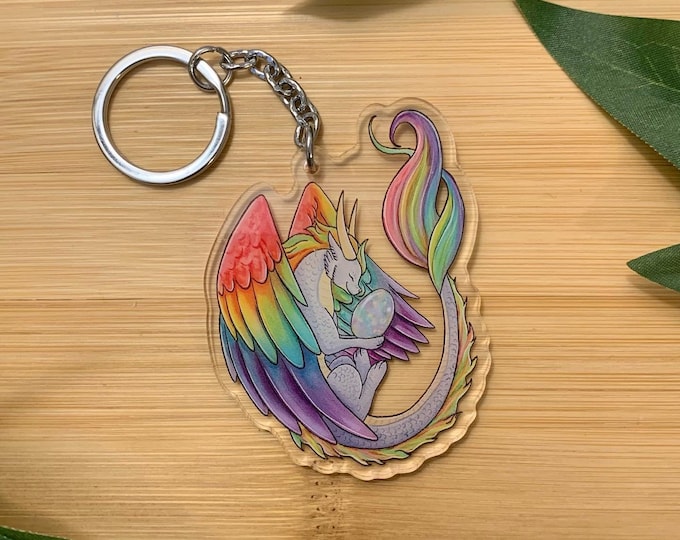 Opal Dragon Keychain | Rainbow Dragon Keychain | Dragon Keychains ...
