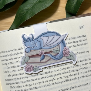 Sleepy Book Dragon Magnetic Bookmark | Magnet Bookmarks | Bookmark ...