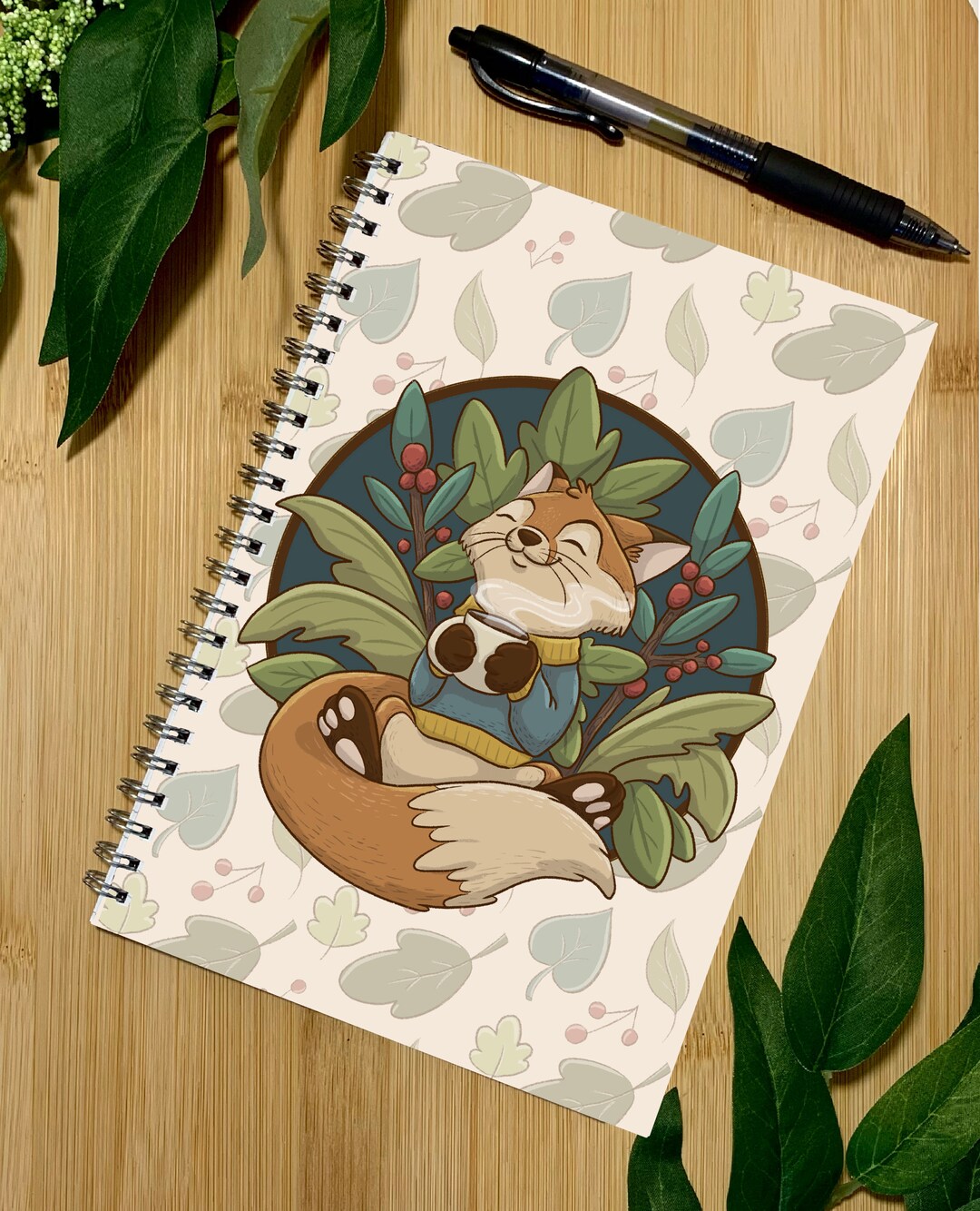 Foxy Brew Notebook Spiral Notebook Fox Notebook Journal Cute Animal ...