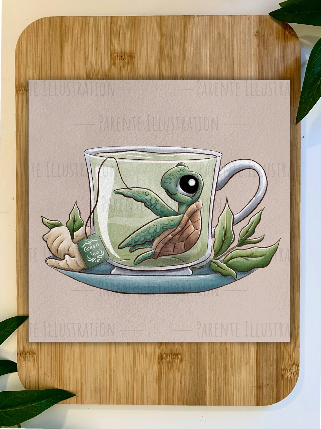 Tea Creatures: Sea Turtle | Turtle Prints | Sea Creature Art | Tea ...