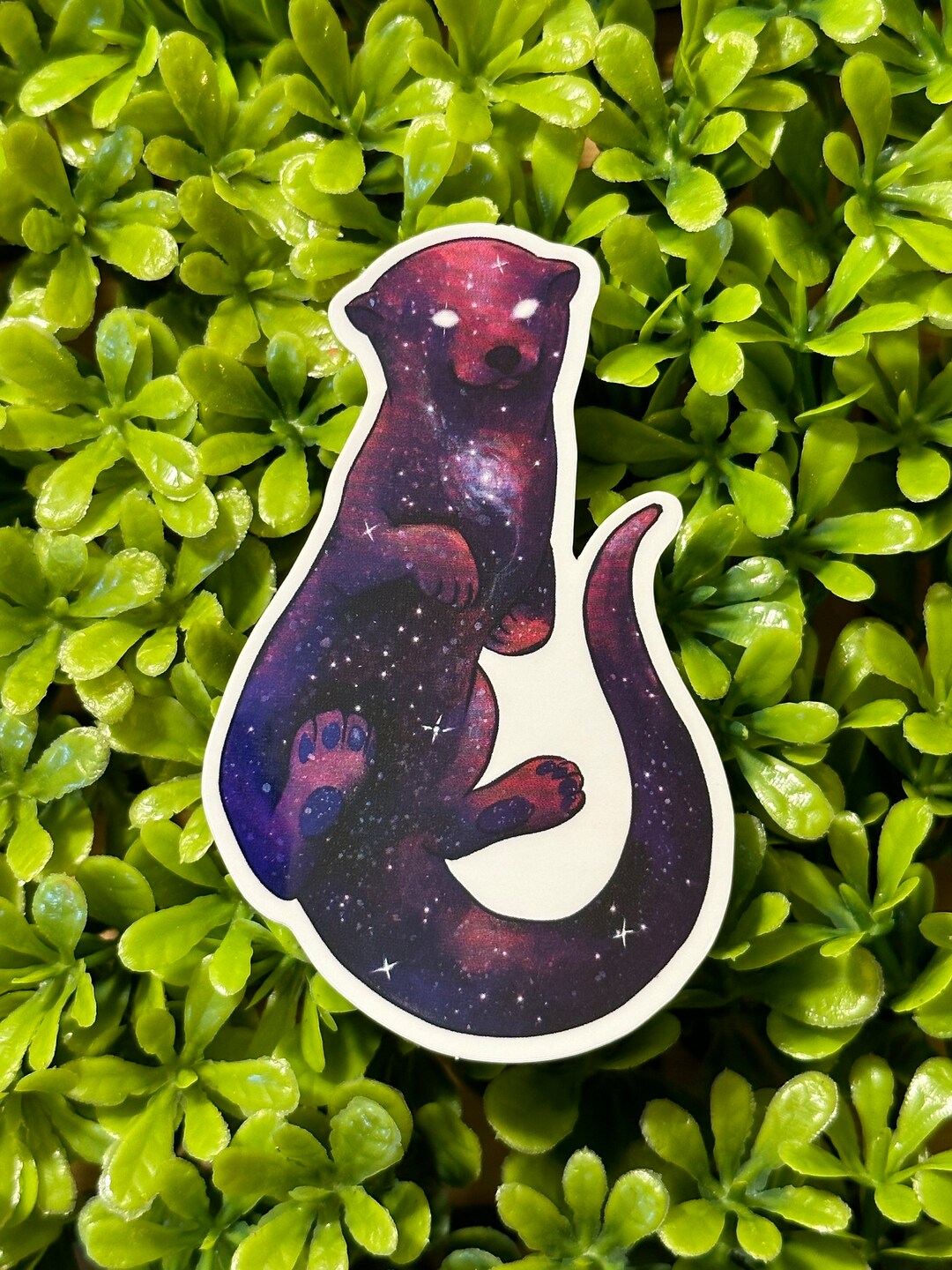Holographic Otter Sticker | Cosmic Otter Sticker | Galaxy Animal ...