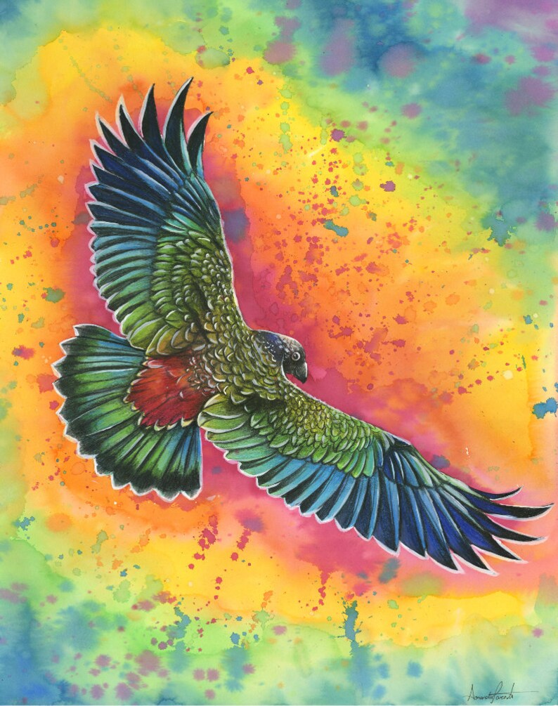 Rainbow Eagle Print - Etsy