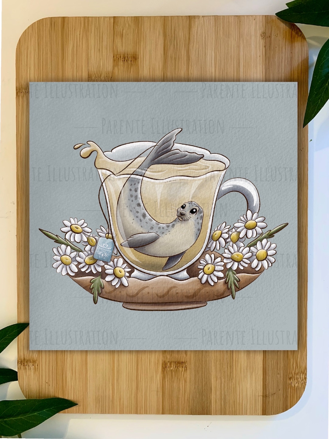 Tea Creatures: Seal | Seal Prints | Sea Creature Art | Tea Artwork ...