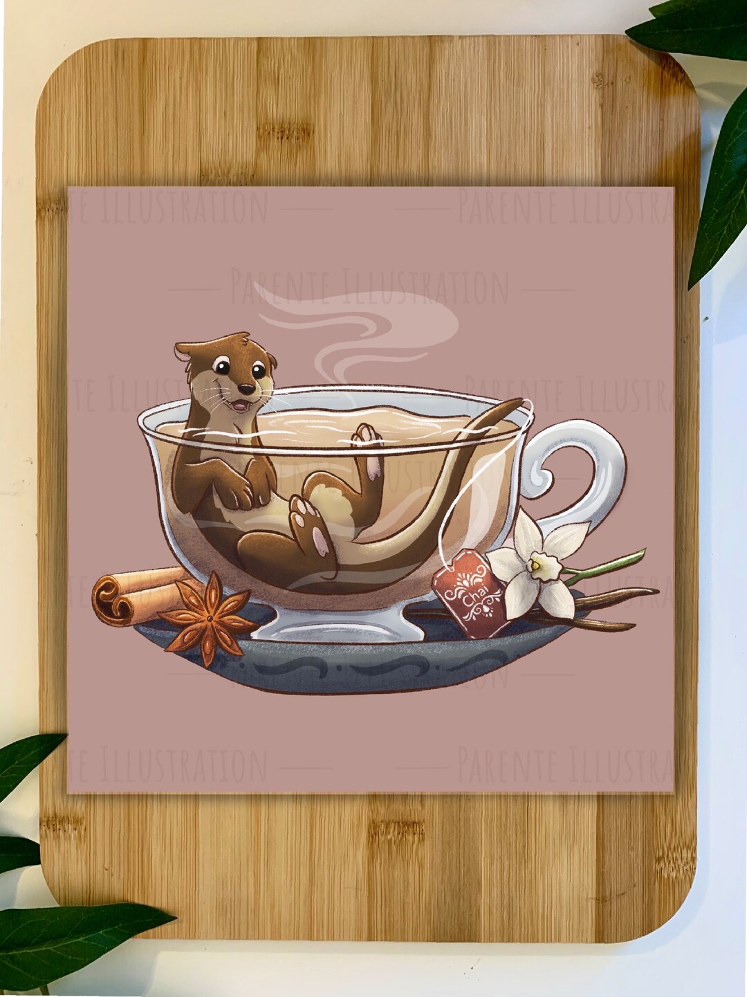 Tea Creatures: Otter | Otter Prints | Sea Creature Art | Tea Artwork ...