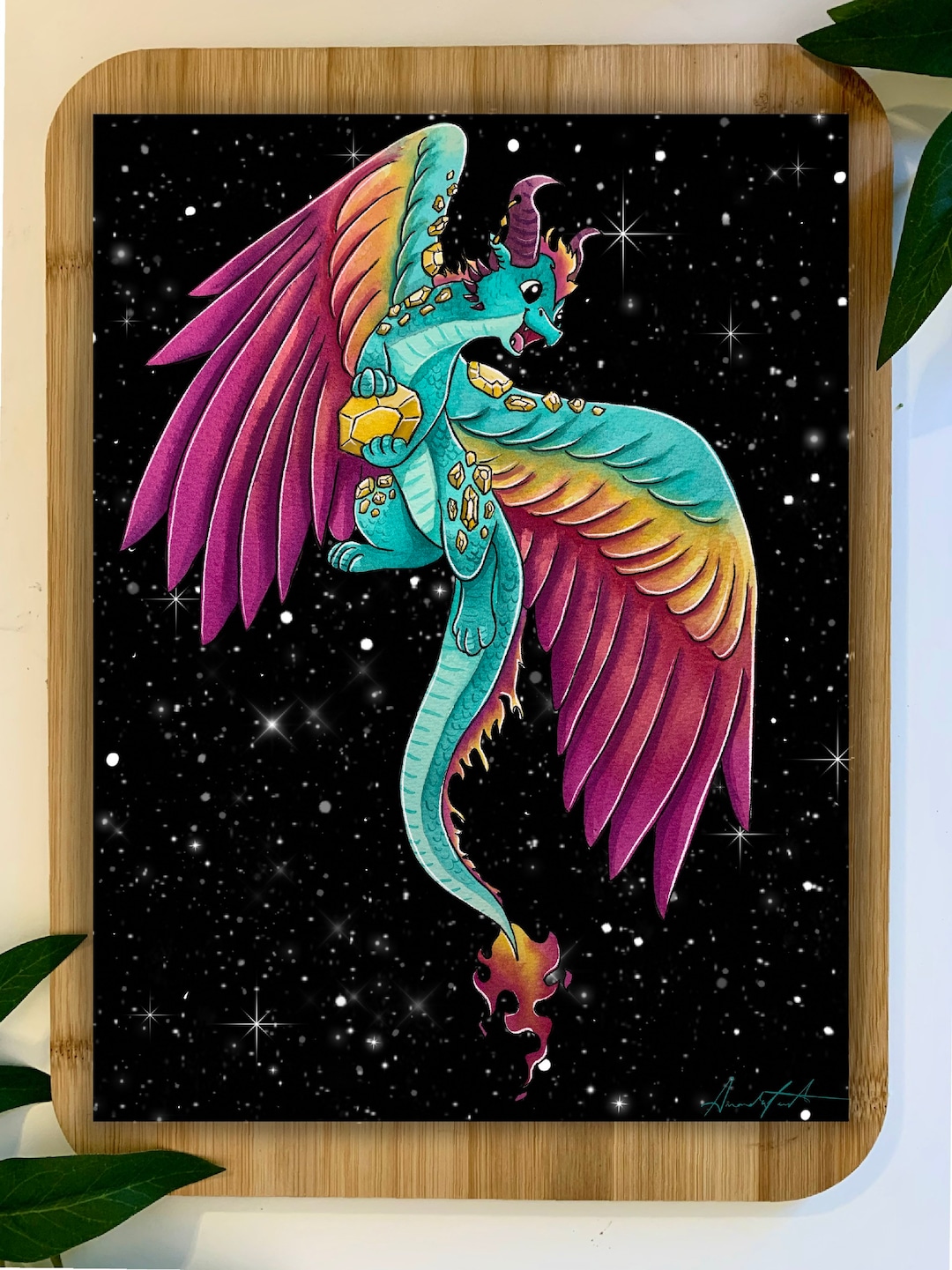 Citrine Dragon Print | Fantasy Decor | Wall Decor | November Print ...